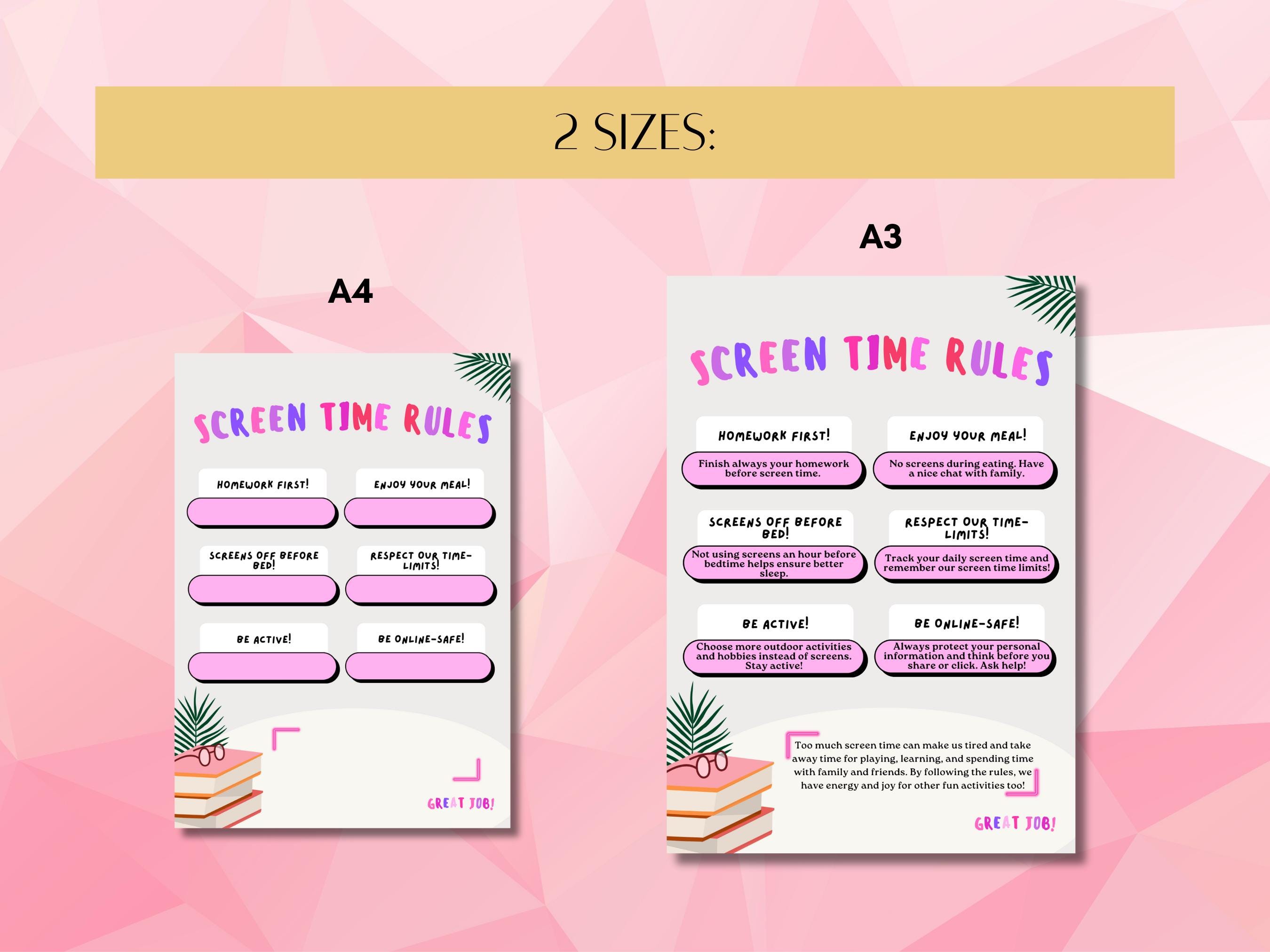 Screen Time Rules Editable Online Safety Rules Cyber Safety House Rules ...