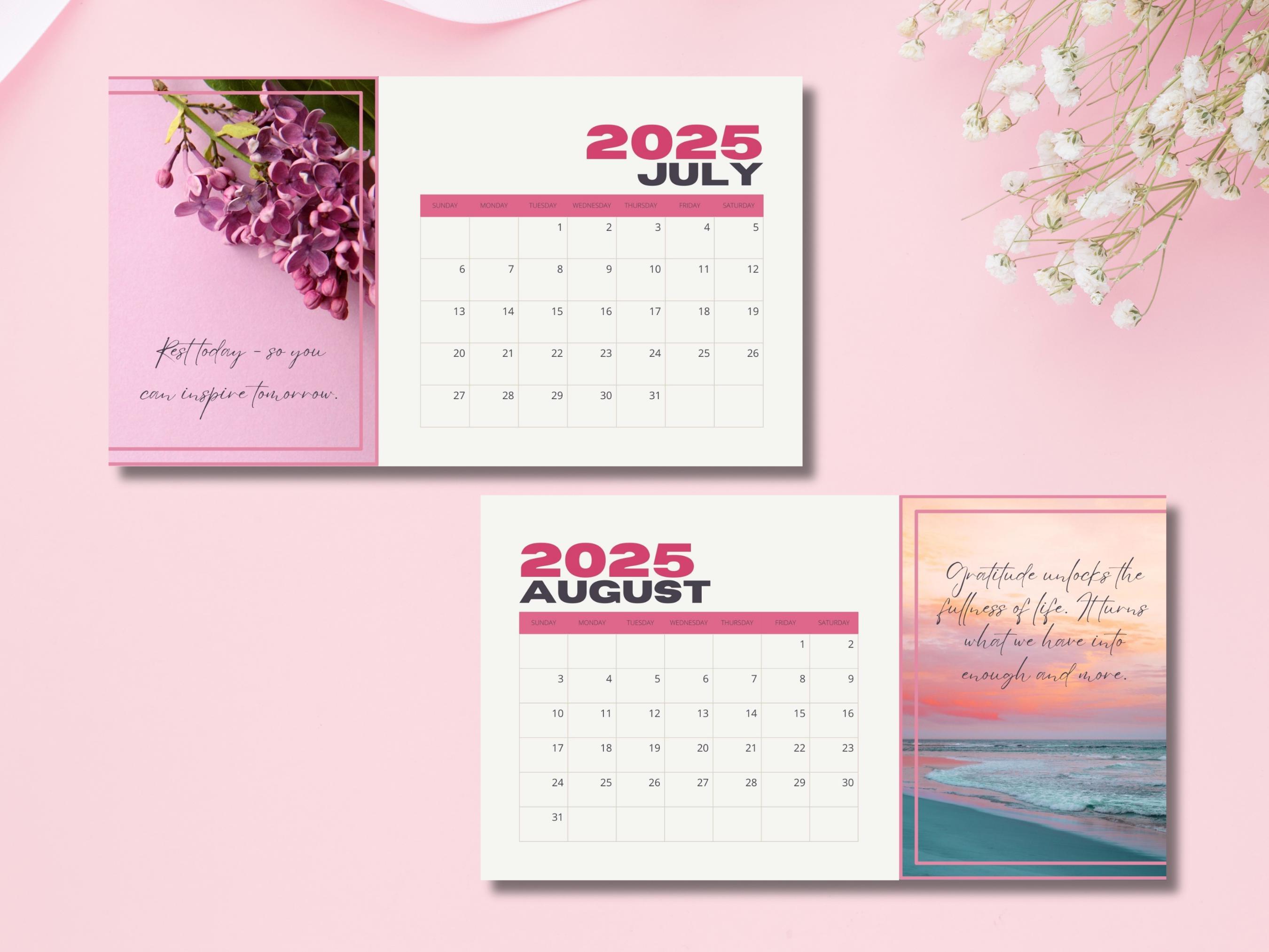 2025 Calendar Printable for Teachers Wall Calendar Motivational 2025 ...