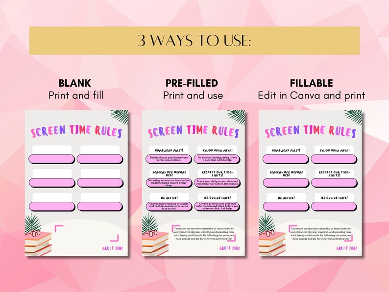 Screen Time Rules Editable Online Safety Rules Cyber Safety House Rules ...
