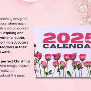 2025 Calendar Printable for Teachers Wall Calendar Motivational 2025 ...