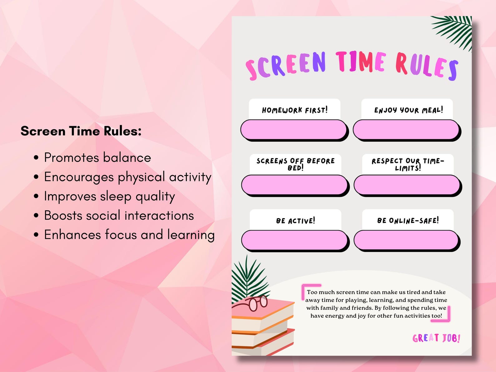 Screen Time Rules Editable Online Safety Rules Cyber Safety House Rules ...