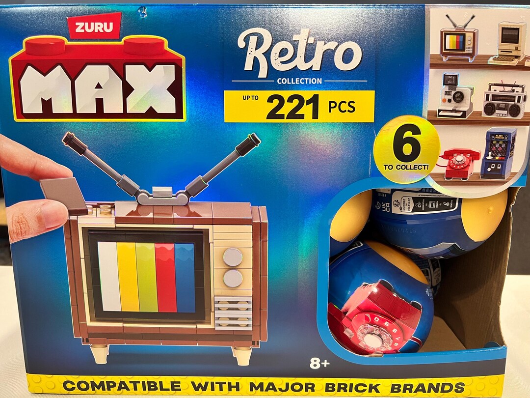 COMPLETE COLLECTION Pack of 6 Retro Collection Lego-style Bricks Zuru ...