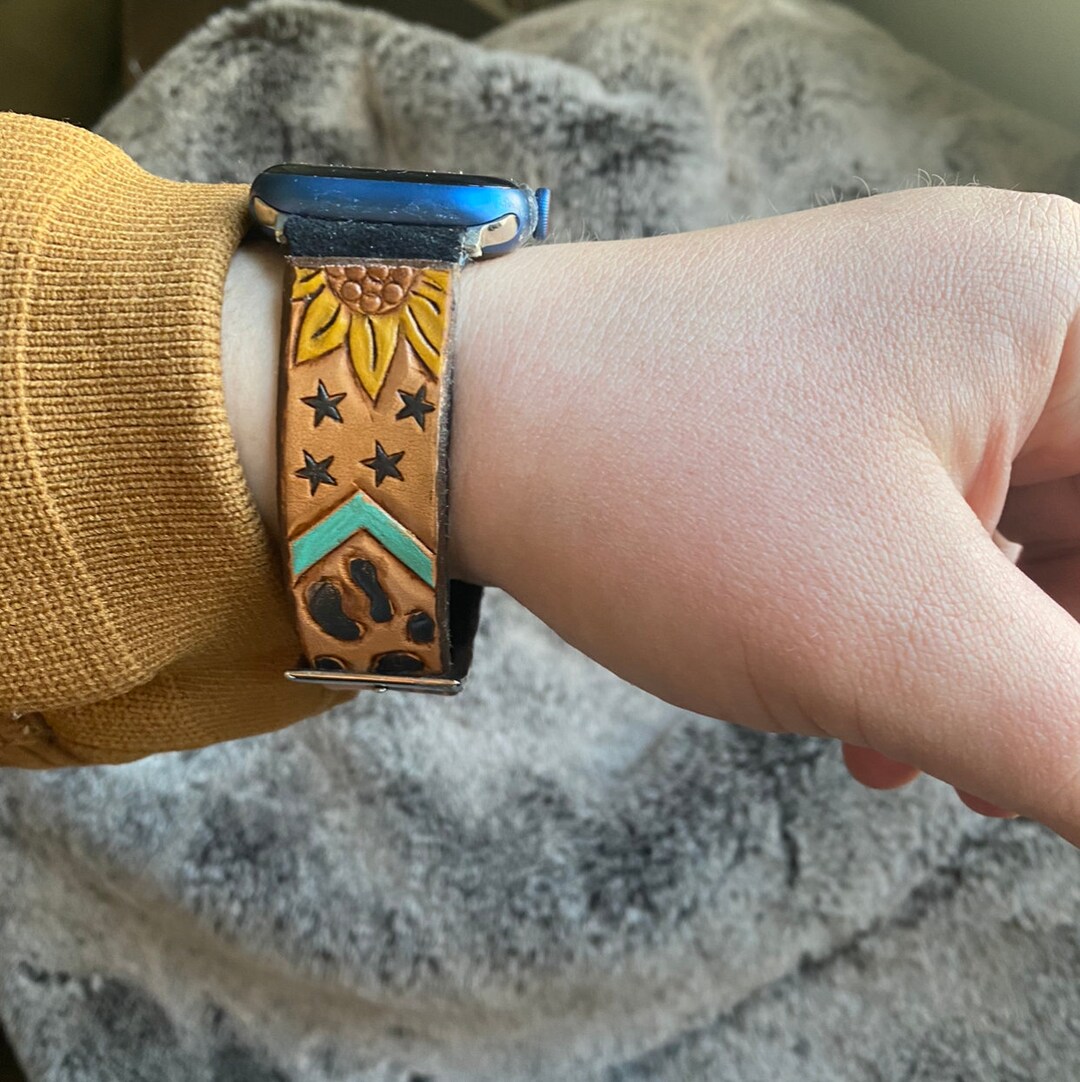 Custom Leopard Leather Apple Watch Band - Etsy
