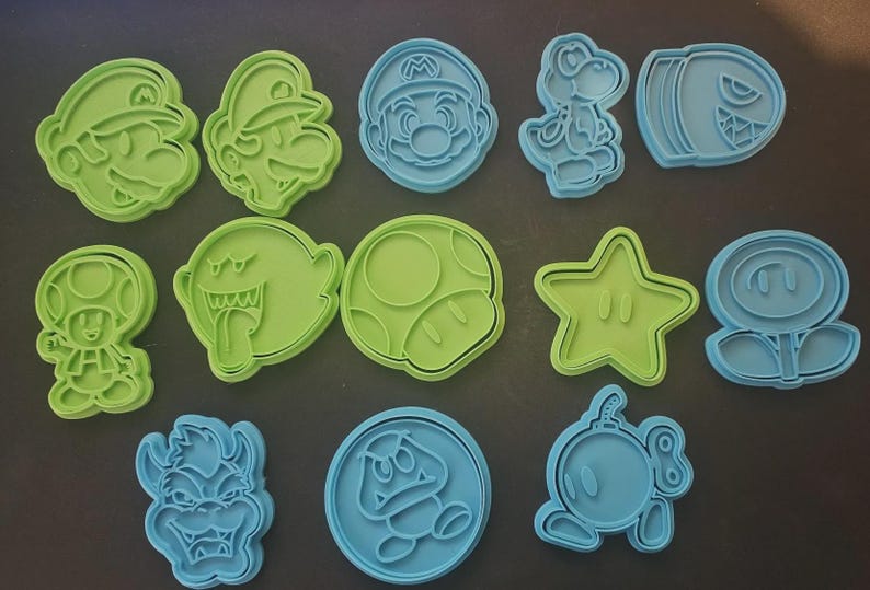 Mario Cookie Cutter Set: 3D Printable Super Mario Baking (digital ...