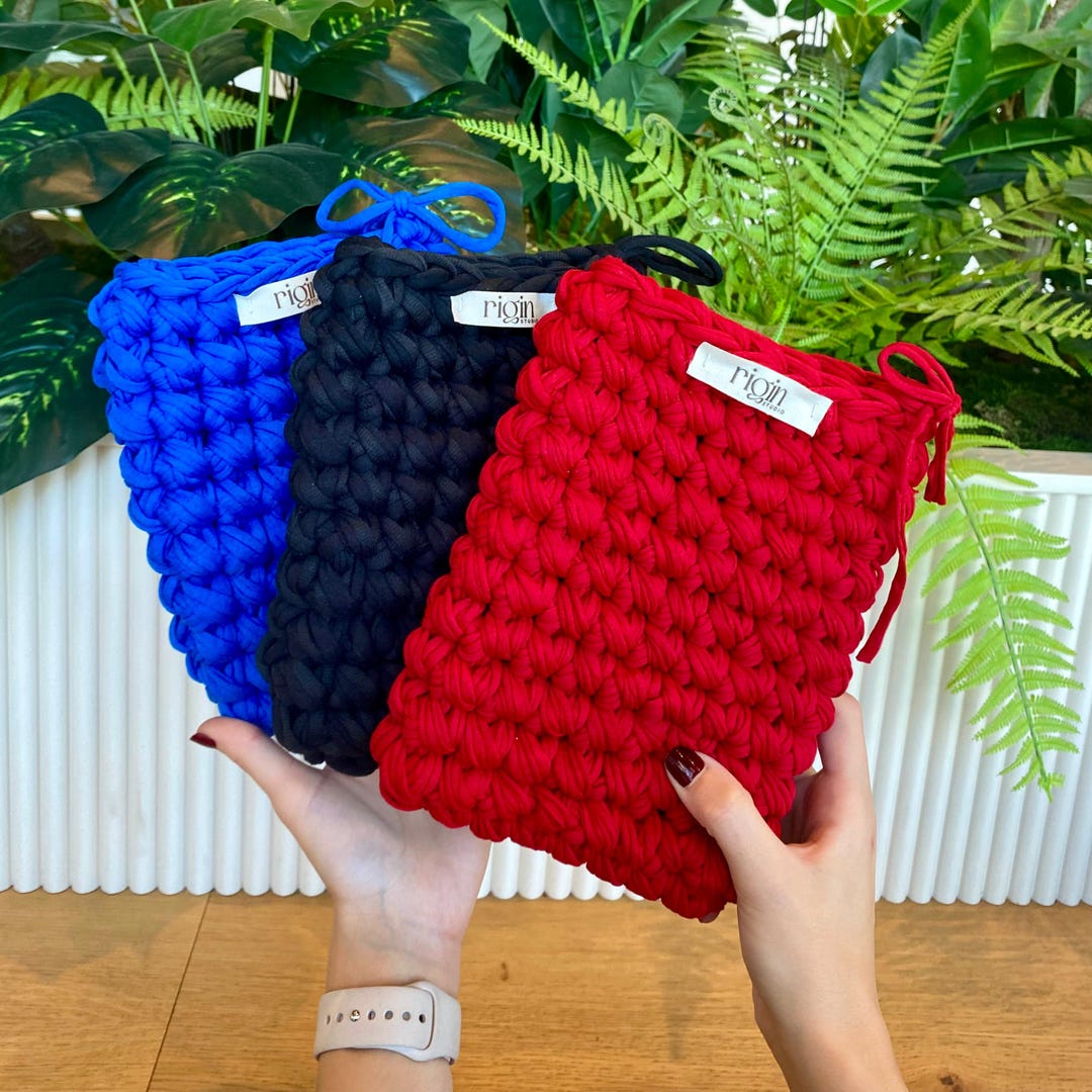 Crochet Red Kindle Paperwhite Sleeve: Handmade Blue E-reader Puffy ...