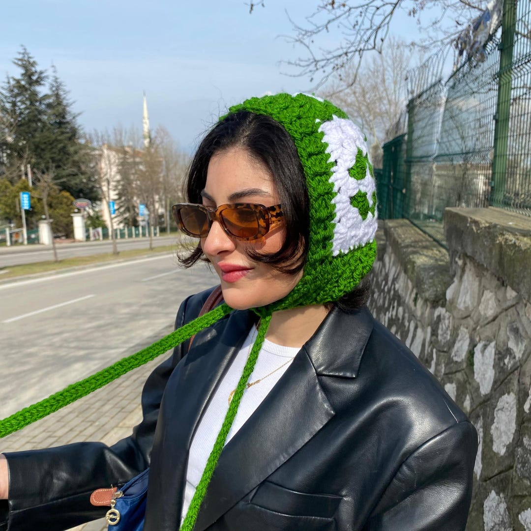 Granny Crochet Bonnet, 8 Different Colors Bonnet, Granny Square Bonnet ...