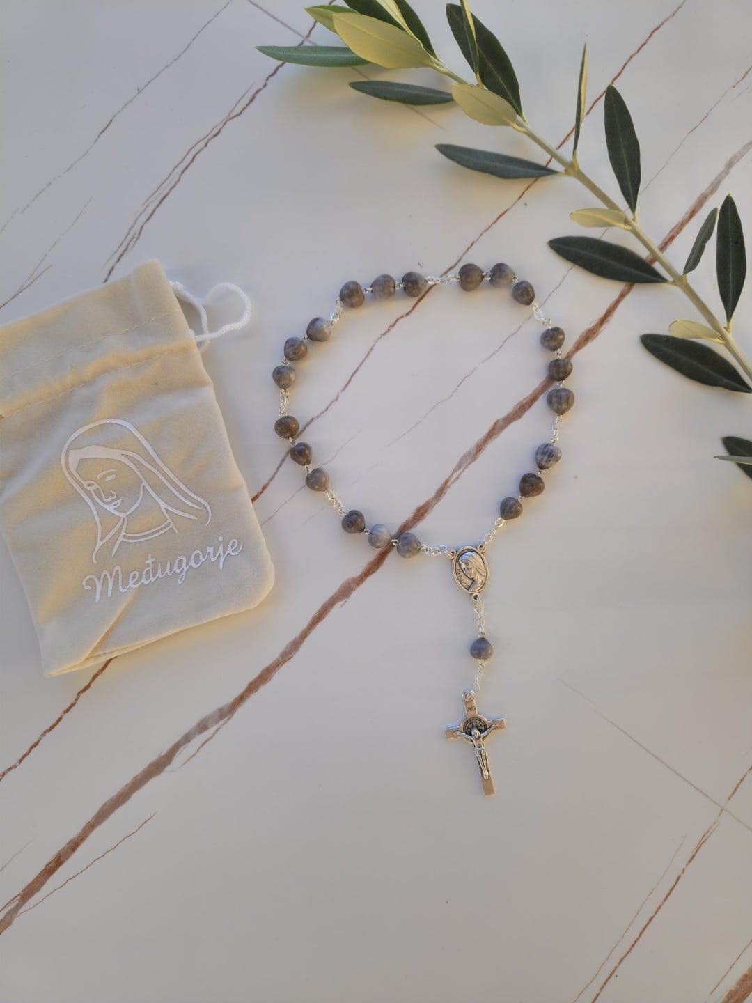 ROSARY PEACE CHAPLET on Chain 7x3 Our Lady and Symbols of Medjugorje ...