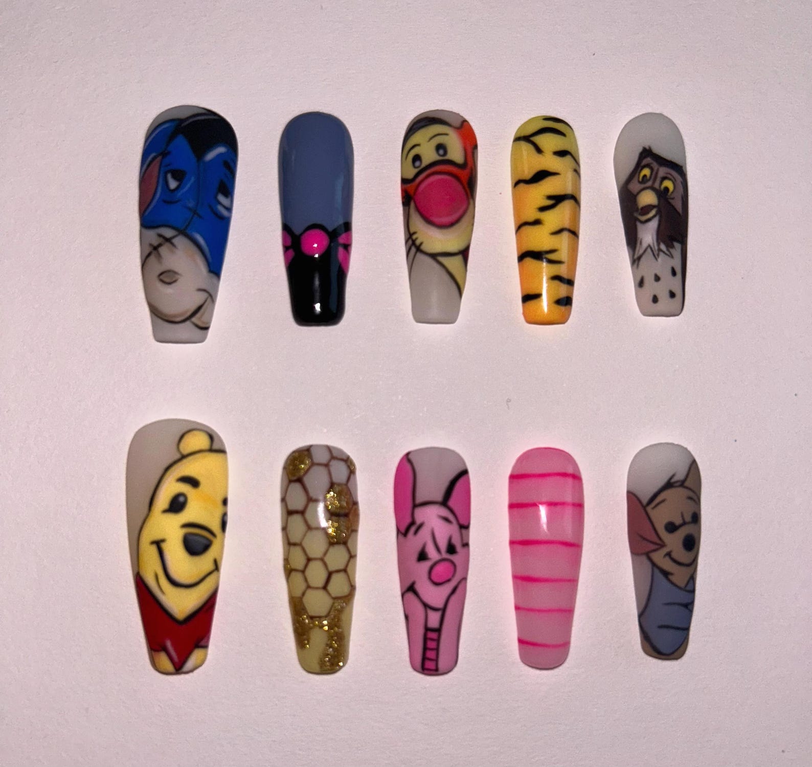 Hand Made Winnie the Pooh Nails | Tigger | Piglet | Eeyore | Roo | Owl ...