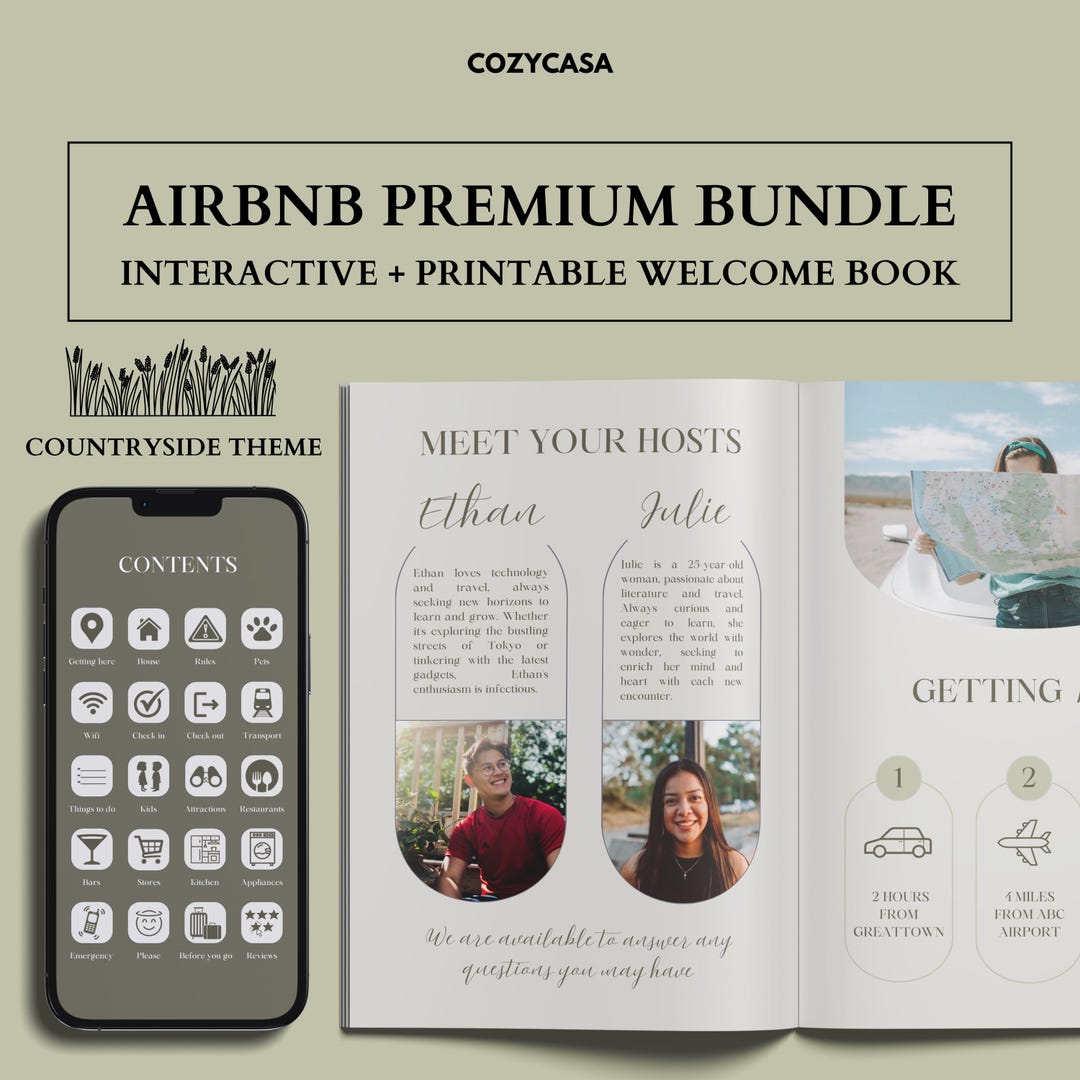 Countryside Airbnb Host Guide Bundle, Cottage Welcome Book (digital) - Etsy