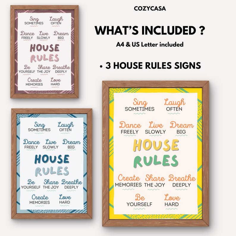 House Rules Poster Vrbo Welcoming Printable Rules Art Print Airbnb ...