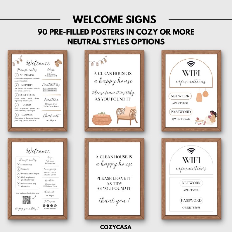 Editable Airbnb Host Bundle Template, Welcome Book & Signs (digital ...