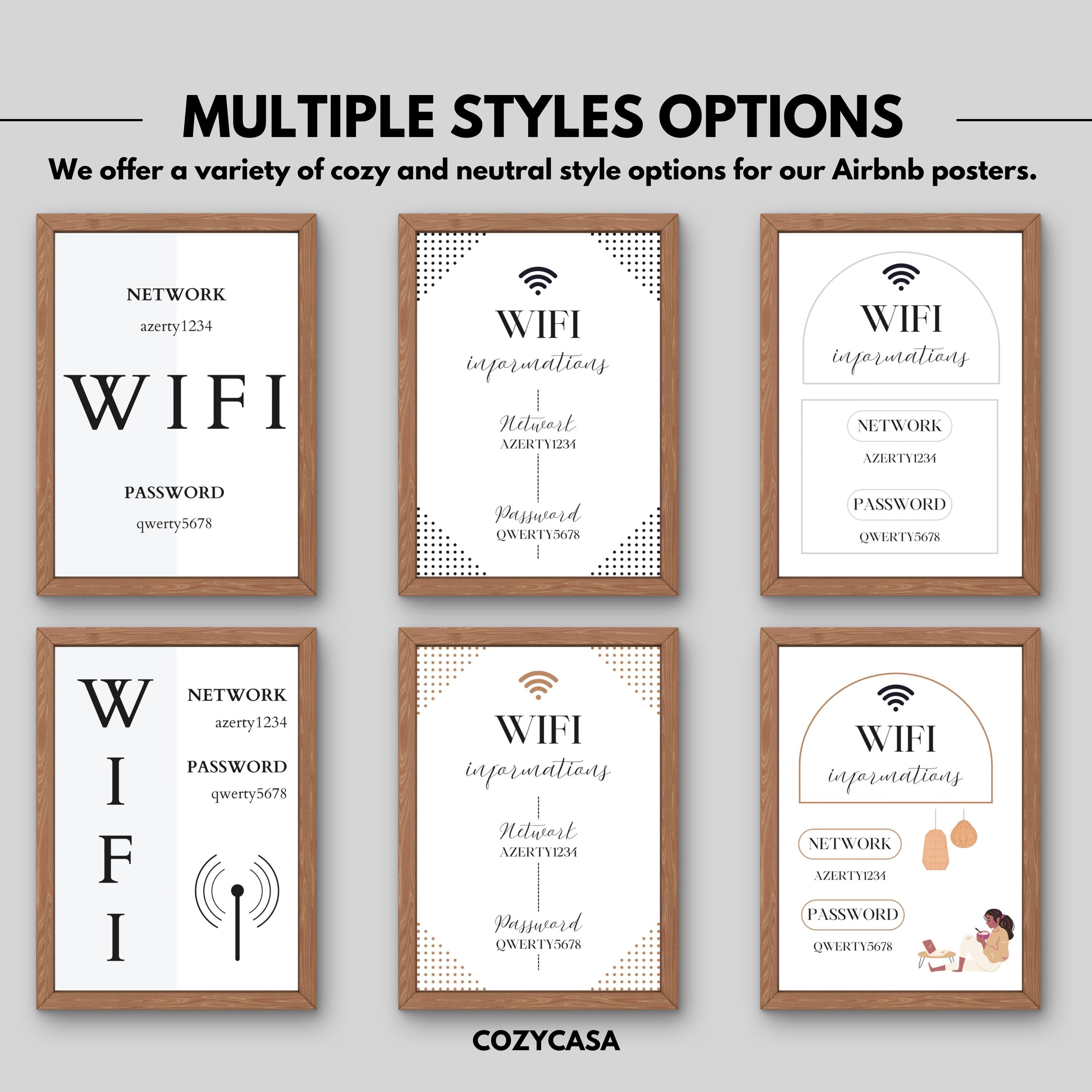 Airbnb Wifi Sign Template VRBO Signage Sign for City Rental Home Leave ...
