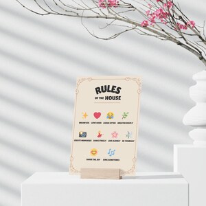 Airbnb House Rules Sign Template VRBO Signage Sign for Warm City Rental ...