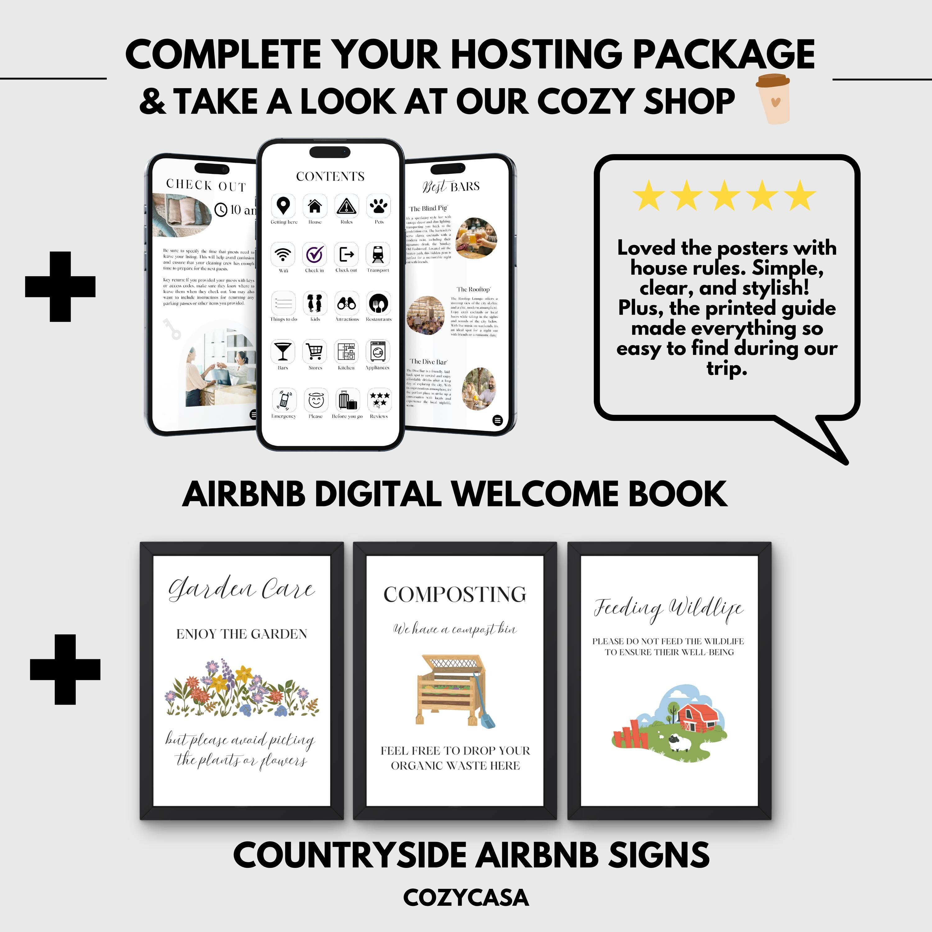 Airbnb Welcome Sign Template Airbnb Signage Sign for Rental Home Wifi ...