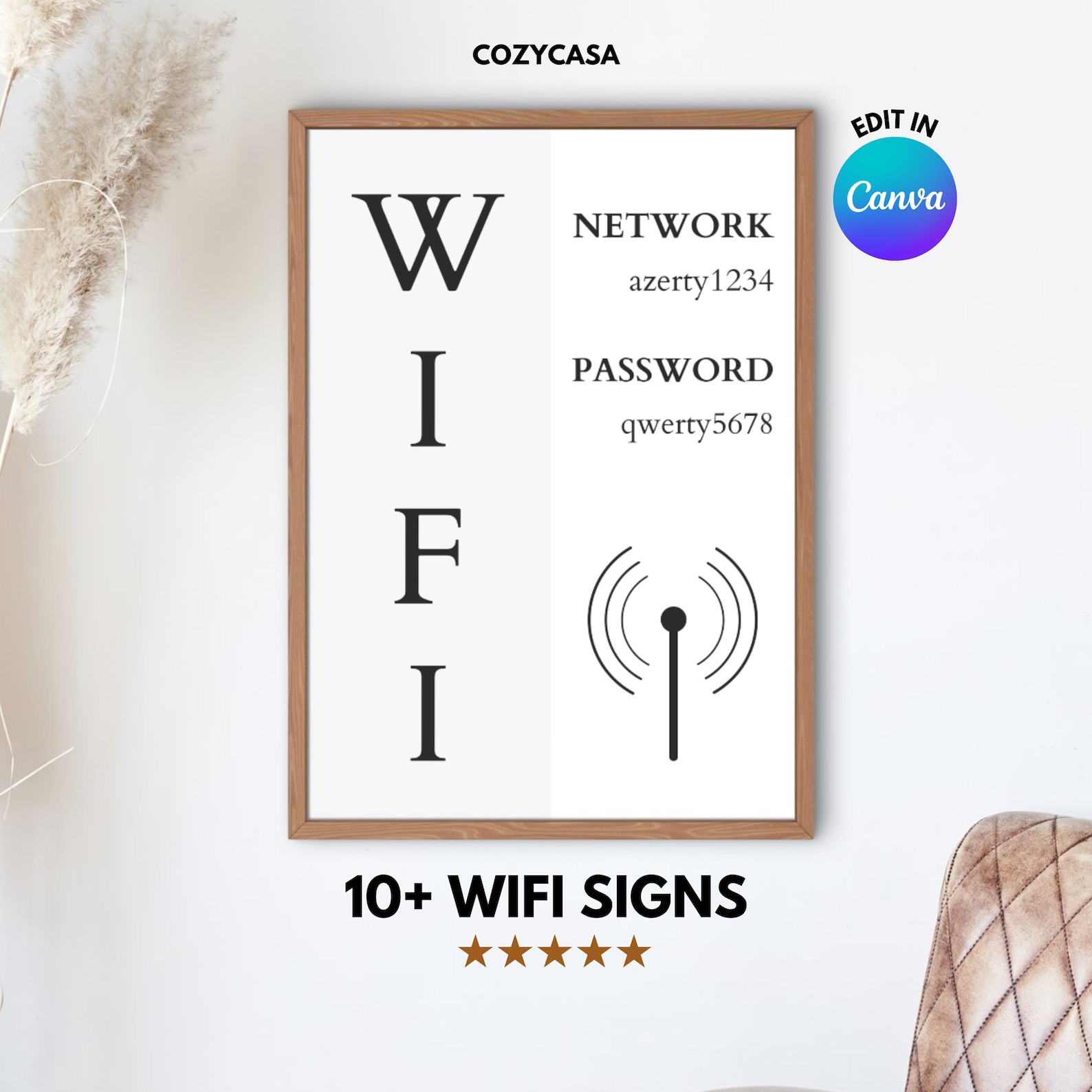 Airbnb Wifi Sign Template VRBO Signage Sign for City Rental Home Leave ...