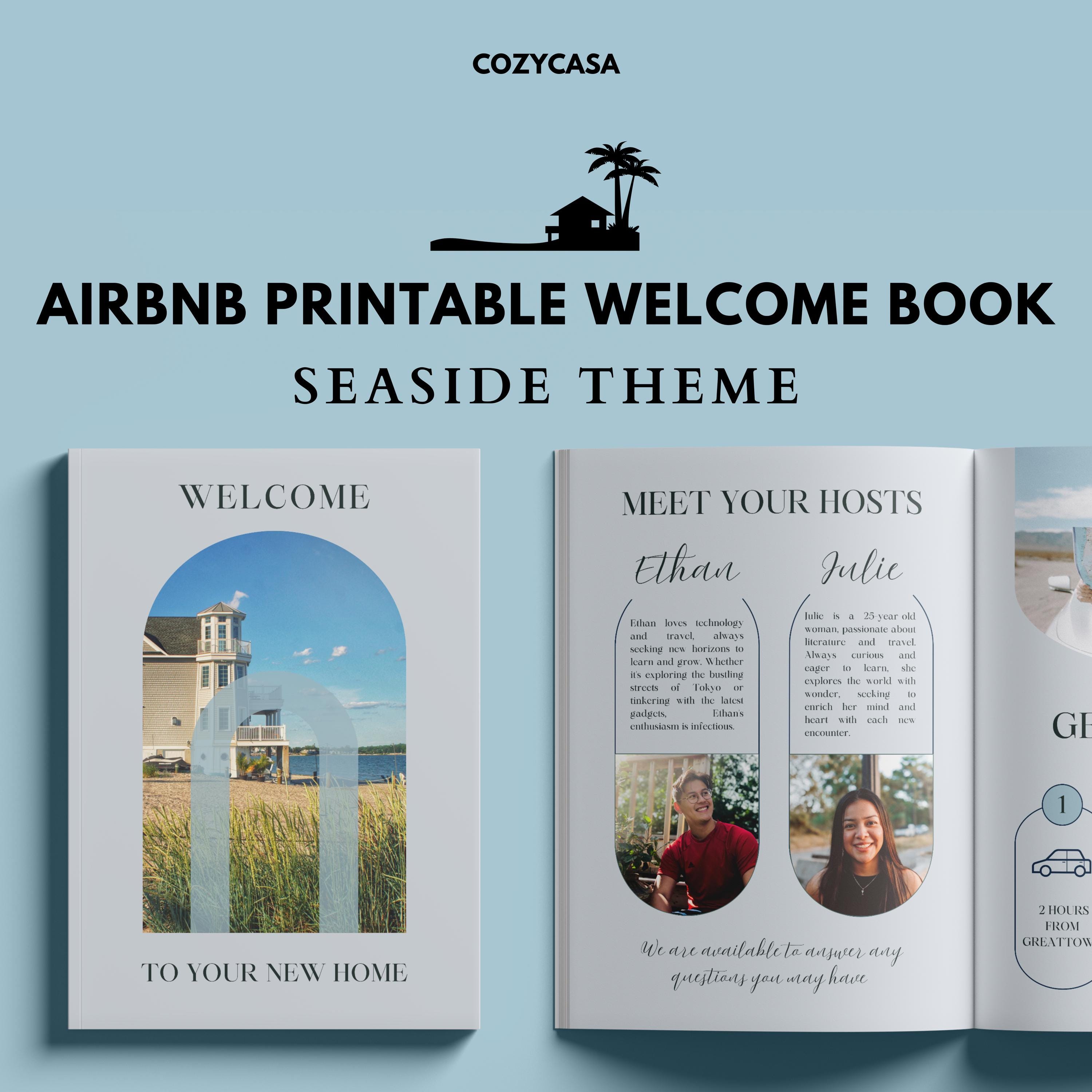 Airbnb Beach House Welcome Book, Seaside Guest Guide (canva Editable ...