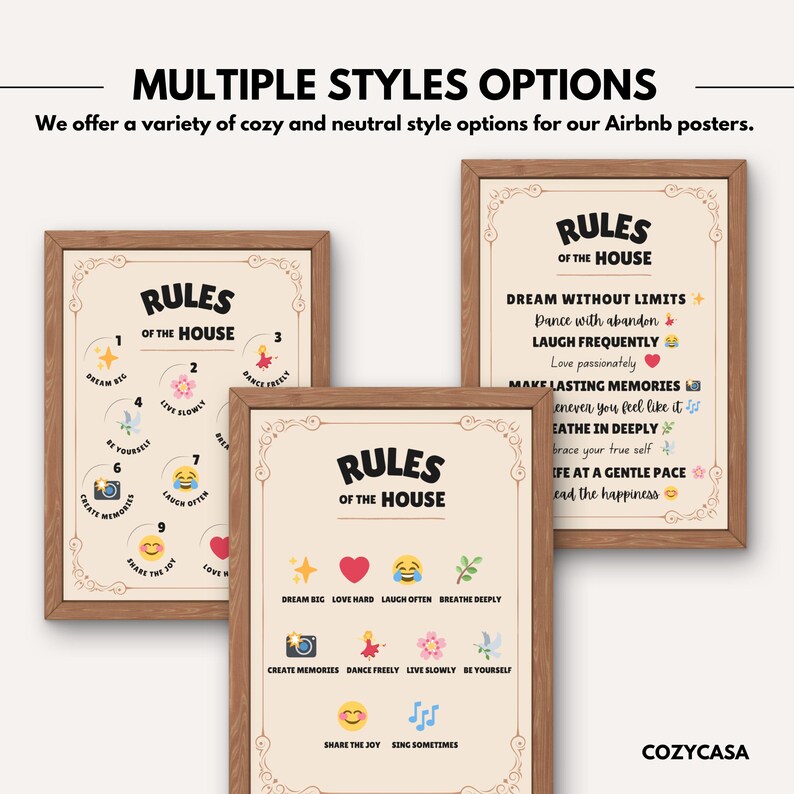 Airbnb House Rules Sign Template VRBO Signage Sign for Warm City Rental ...