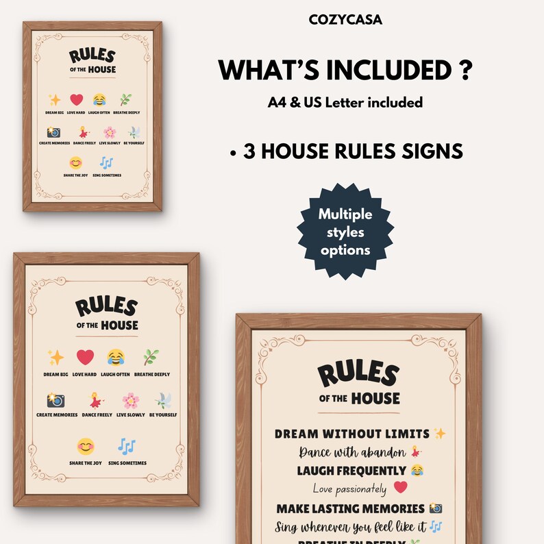 Airbnb House Rules Sign Template VRBO Signage Sign for Warm City Rental ...