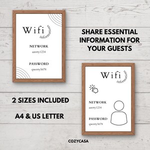 Airbnb Wifi Sign Template VRBO Signage Sign for City Rental Home Leave ...