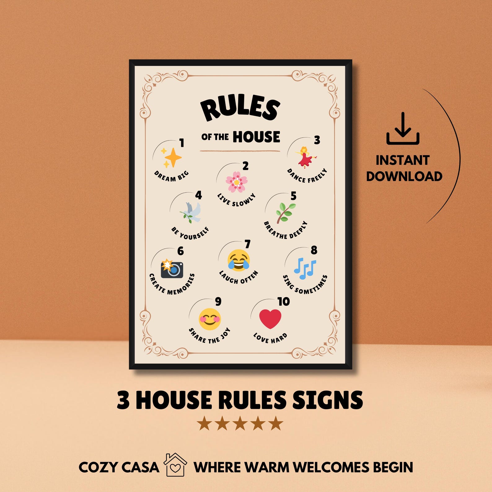Airbnb House Rules Sign Template VRBO Signage Sign for Warm City Rental ...