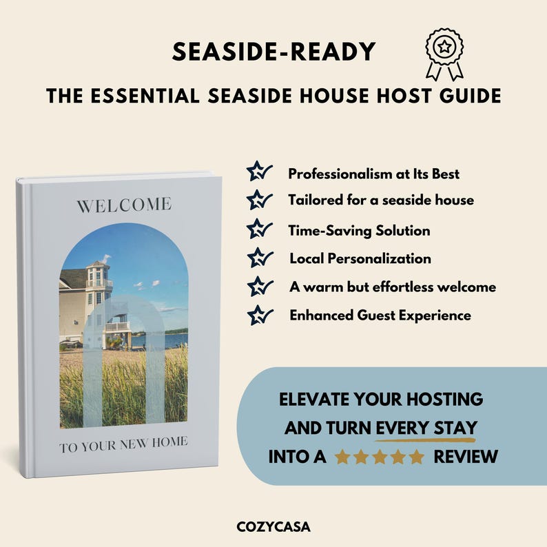 Airbnb Printable Welcome Book for Beach House, Airbnb House Guide ...