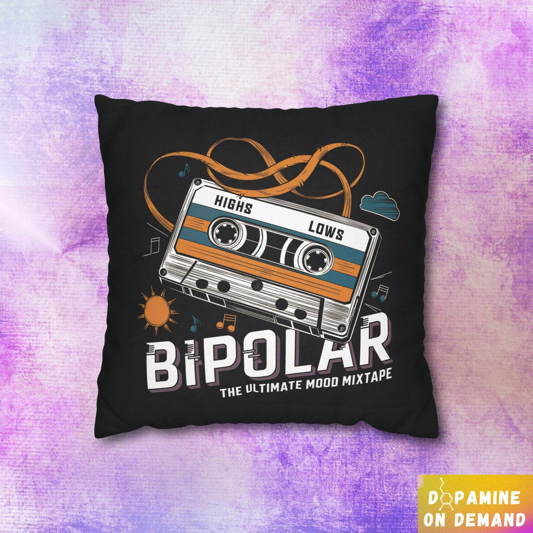 Bipolar Mood Mixtape Pillow Case, Mental Health Awareness Gift - Etsy