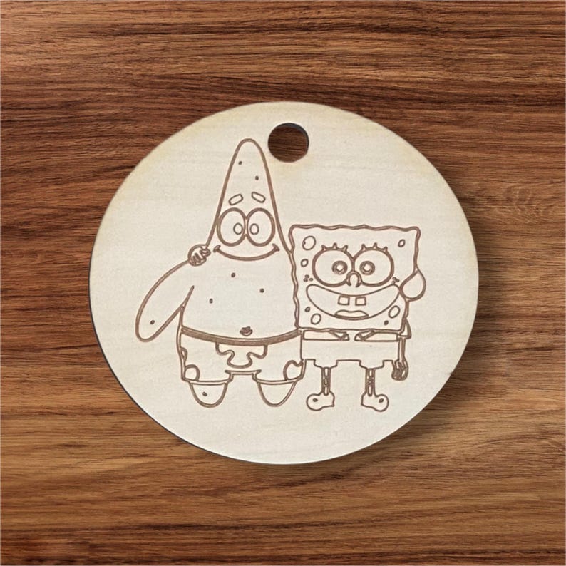 Spongebob and Patrick Wood Christmas Ornament Spongebob Ornament Wood ...