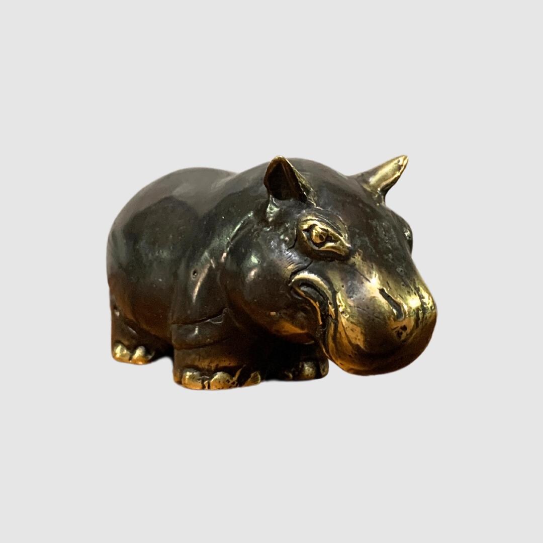 Small Hippo Bronze Statue, Animal Bronze, Hippo Statue, Room Decor ...