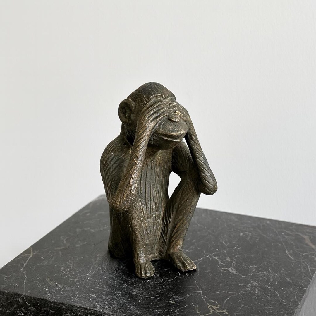 Antique Monkey Statue, Animal Statue, Bronze Statue, Monkey Bronze ...