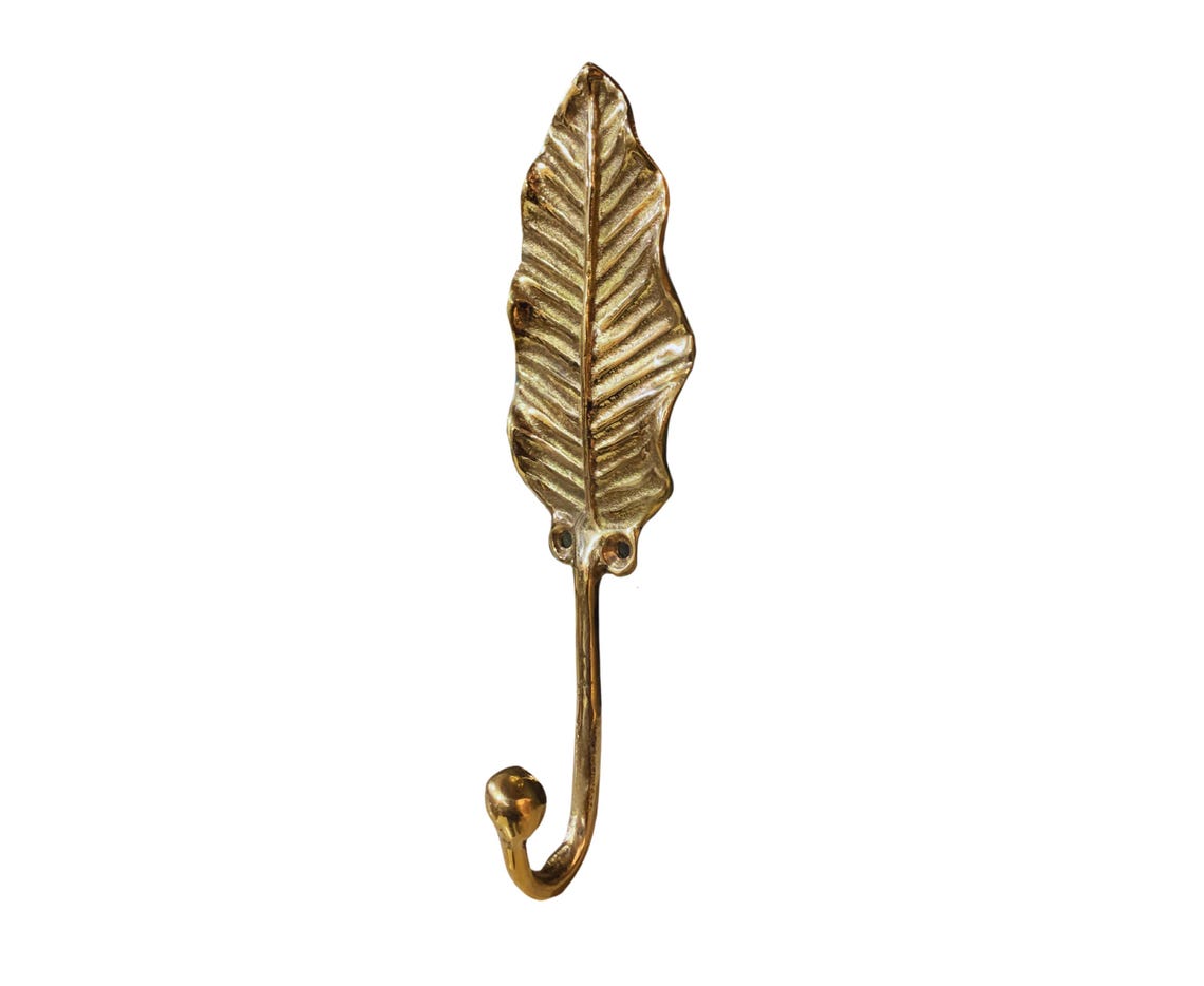 Leaf Brass Wall Hook, Leaf Wall Hook, Bronze Wall Hook, Bathroom ...