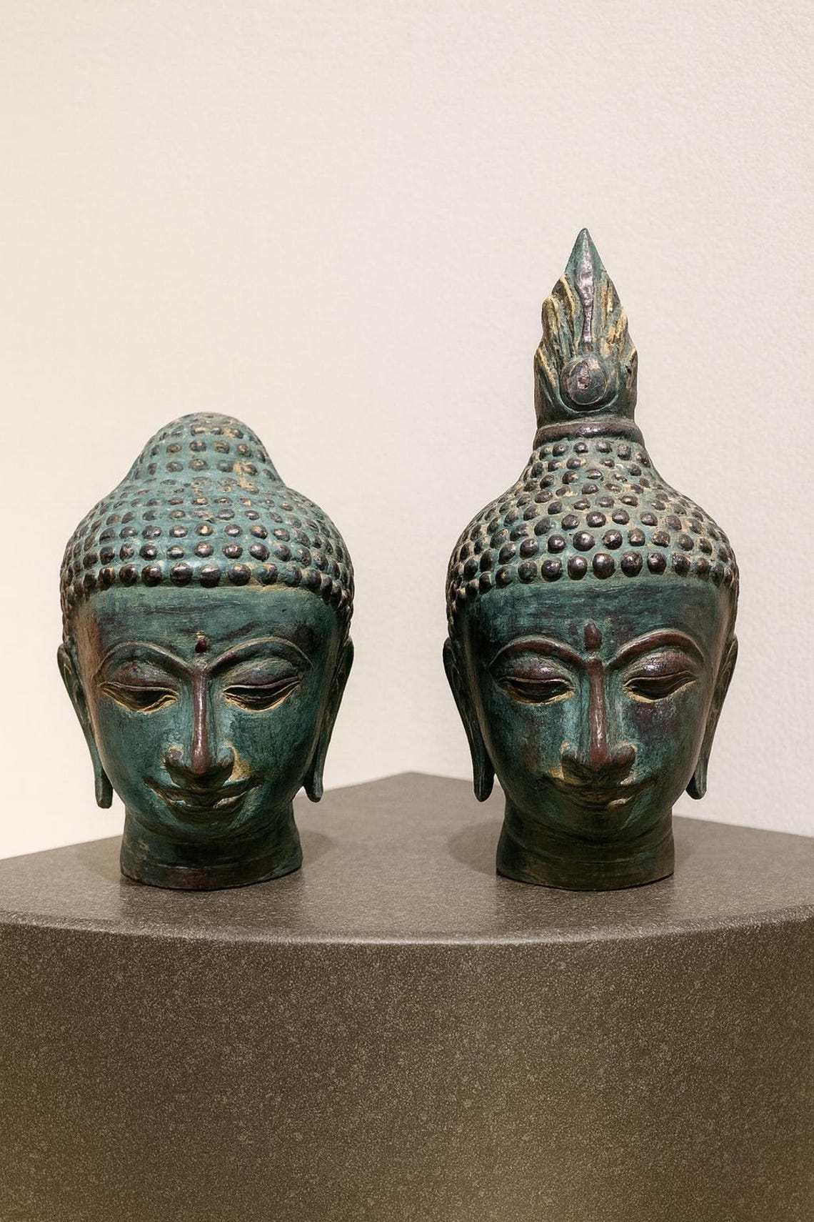 Small Buddha Head Statue, Miniature, Unique, Bronze Statue, Mini Buddha ...
