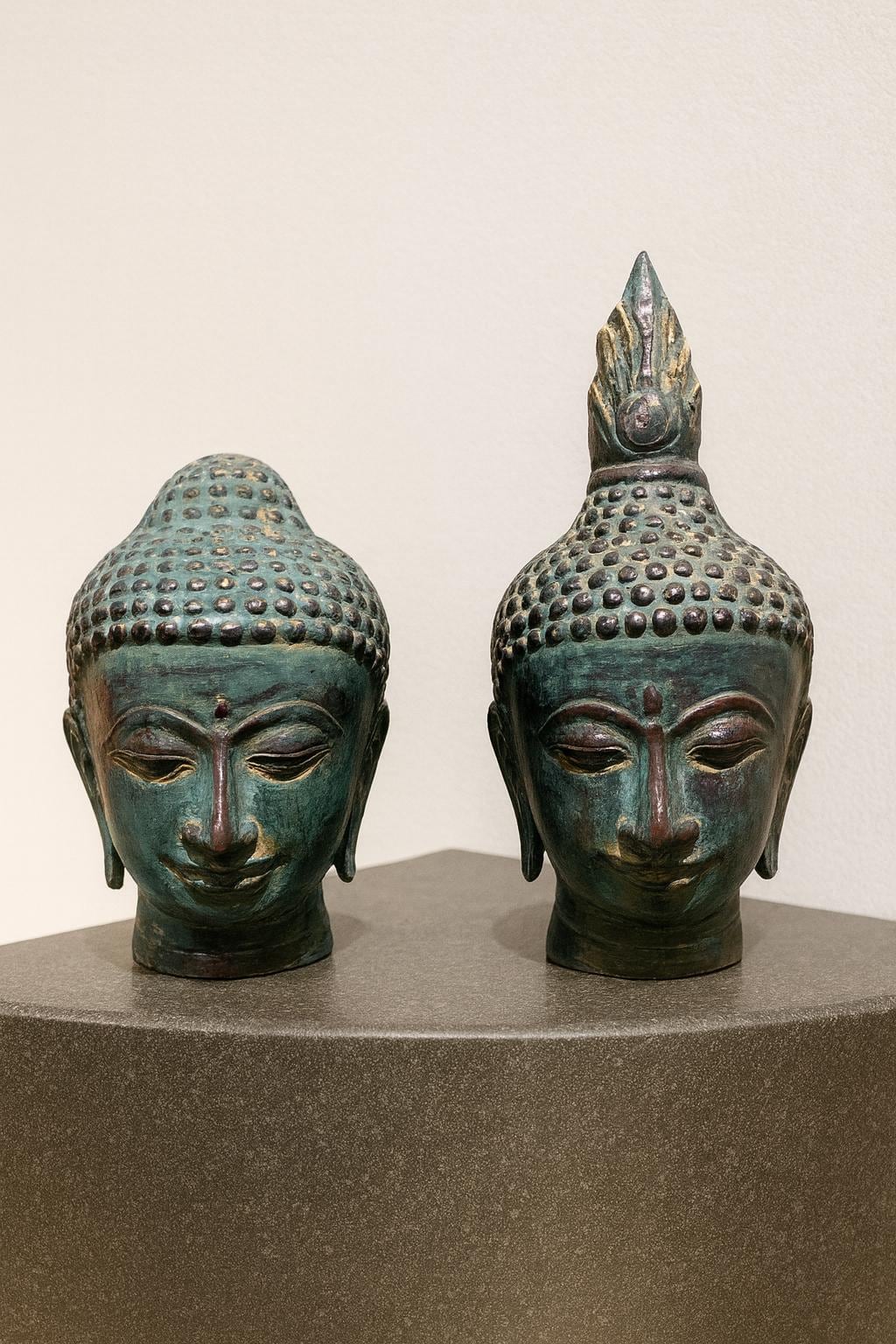 Small Buddha Head Statue, Miniature, Unique, Bronze Statue, Mini Buddha ...
