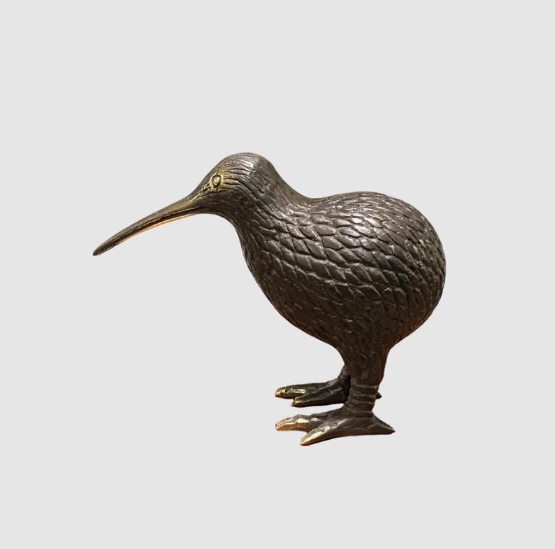 Small Kiwi Bird Statue, Bronze Statue, Animal Statue, Animal Figurine, Unique, Miniature, Love ...