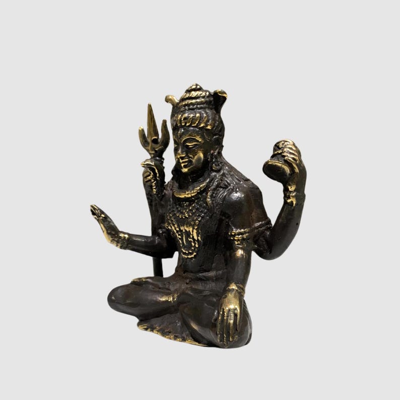 Meditating Shiva Statue 4", Bronze Statue, Lord Figurine, Hindu God ...