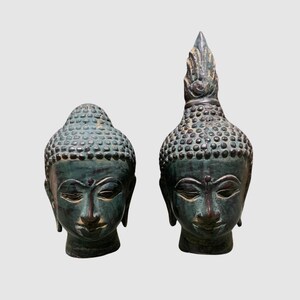 Small Buddha Head Statue, Miniature, Unique, Bronze Statue, Mini Buddha ...