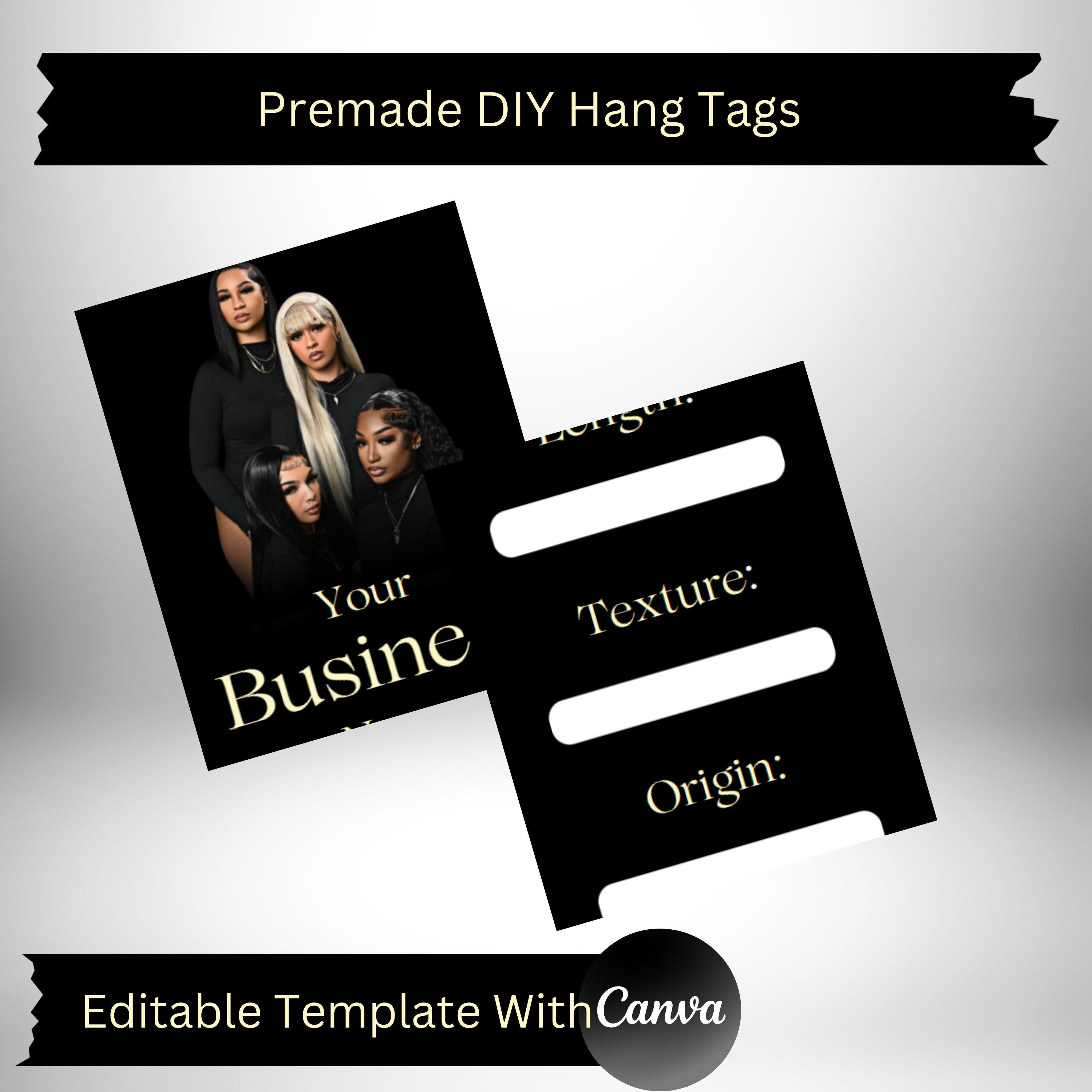 Editable Hang Tag Hair Business Cards | Business Hang Canva Templates ...