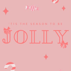 Pink Christmas Posters - Festive Wall Art, Holiday Decor, Modern Pastel ...