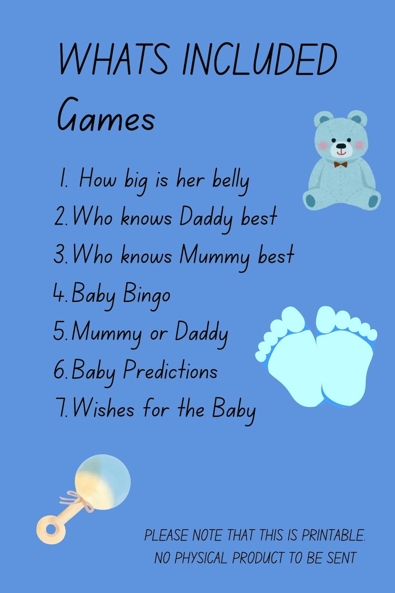 Baby Boy Shower Games Bundle - Instant Download Activities & Printable ...
