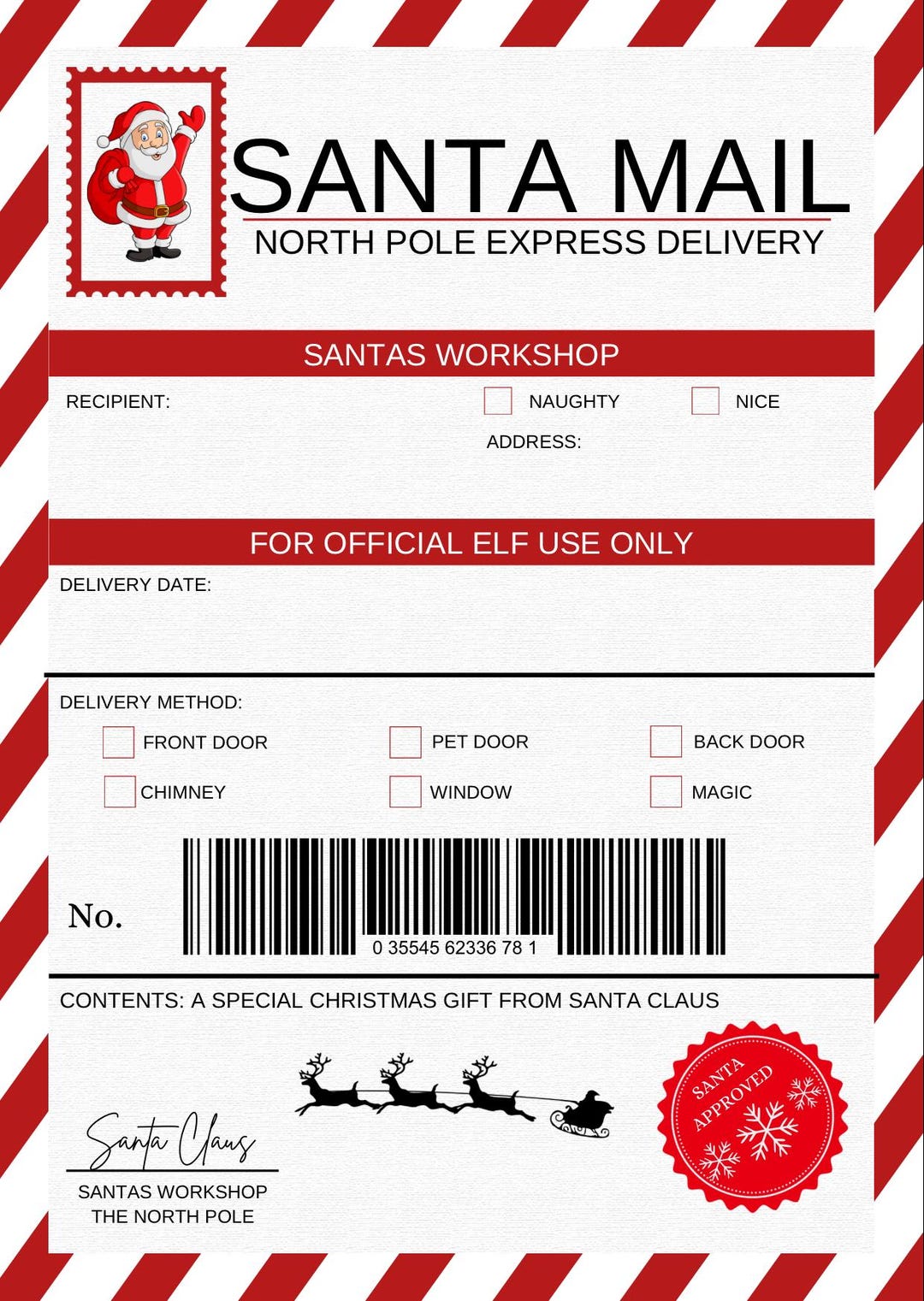 Personalized Santa Mail Poster - Official North Pole Delivery ...