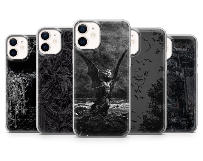 Gothic Sliver and Black Moon Decoden Phone Case - Etsy