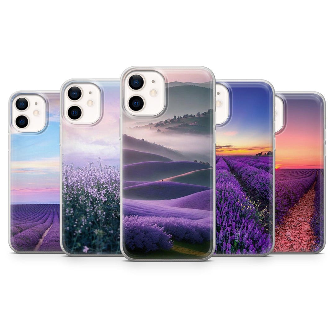 Lavender Phone Case Pastel Nature Flower Field Cover for iPhone 16, 15 ...