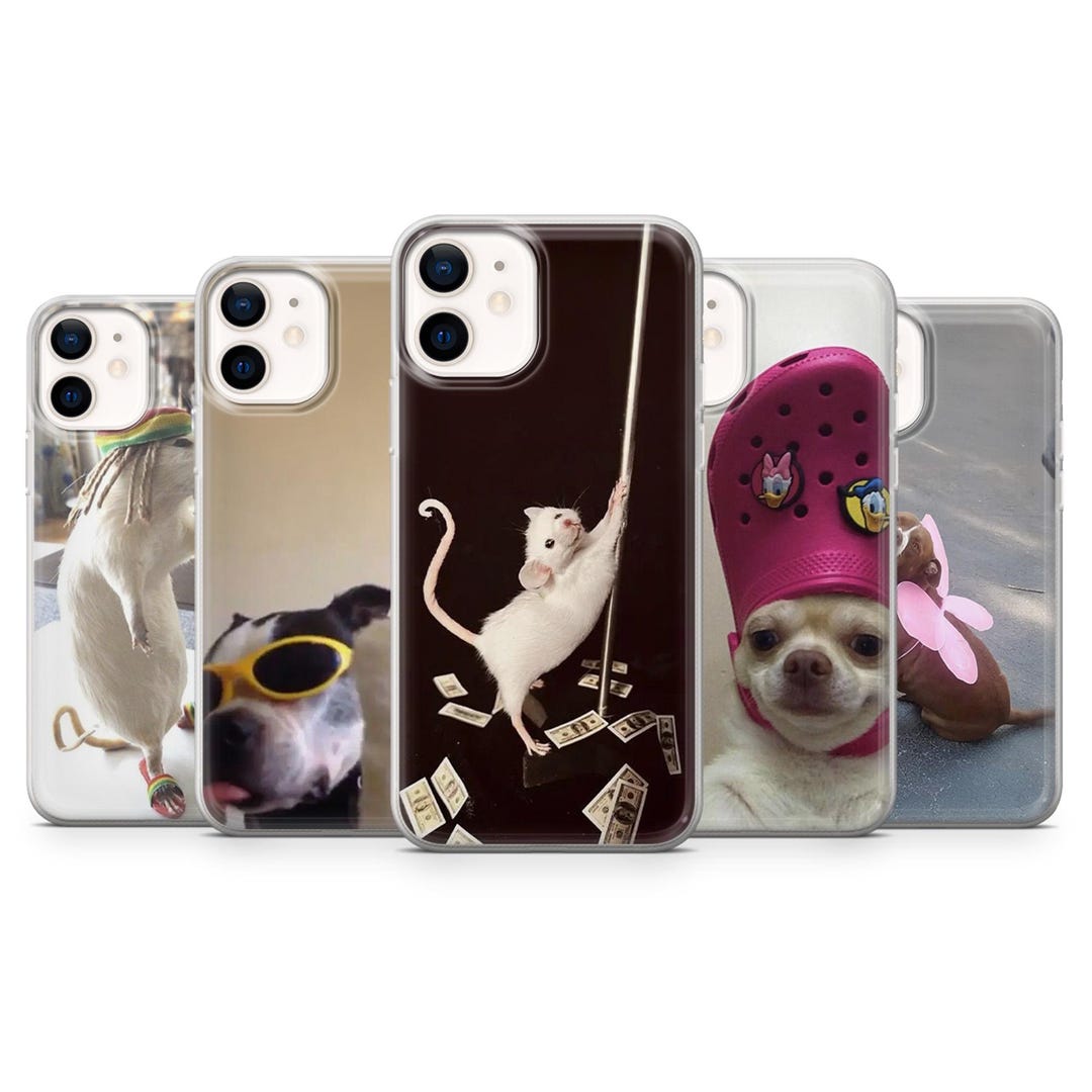 Funny Animal Phone Case Viral Dog Memes Cover for iPhone 16, 15, 14, 13, 12, Samsung S24, S23 ...