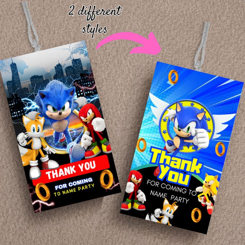 Sonic Birthday Invitation, Super Hedgehog Boys Party Invitation, Super ...
