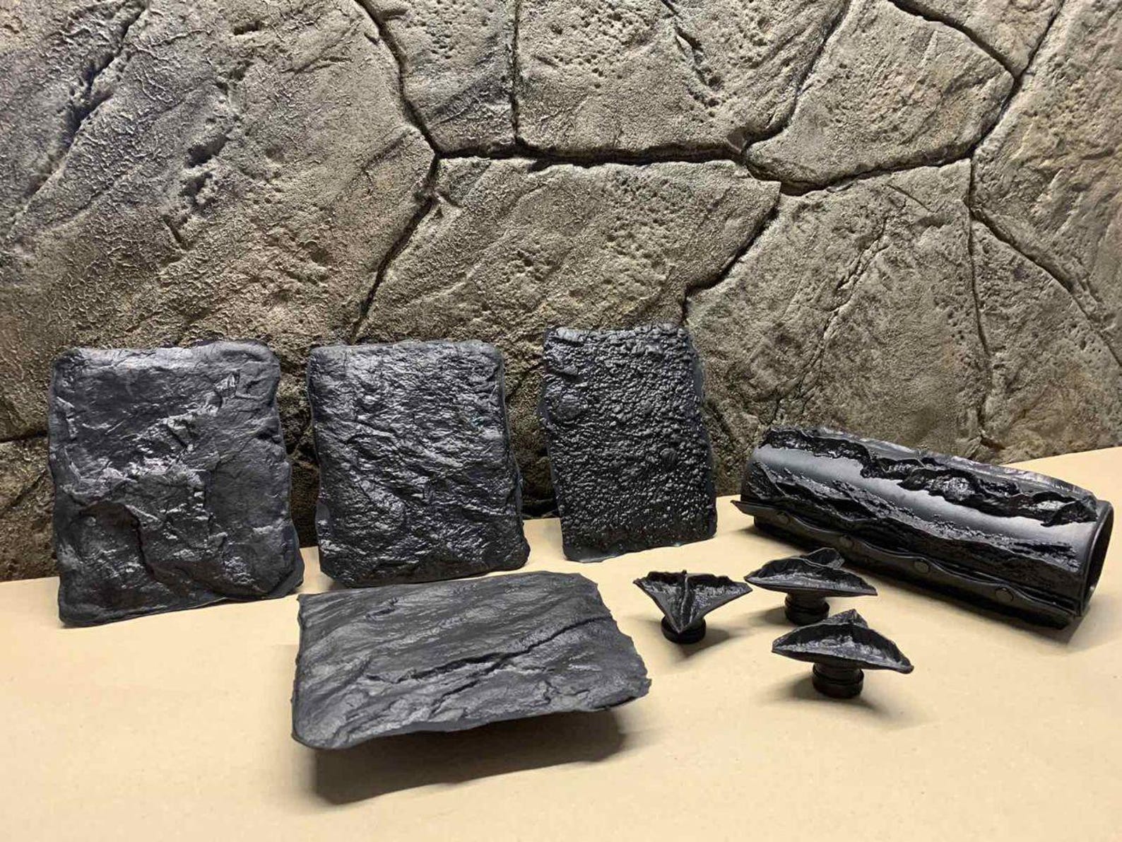 Artdesigner Set 8 Rubber Stamps – Concrete or Plaster Imprint Mat for ...