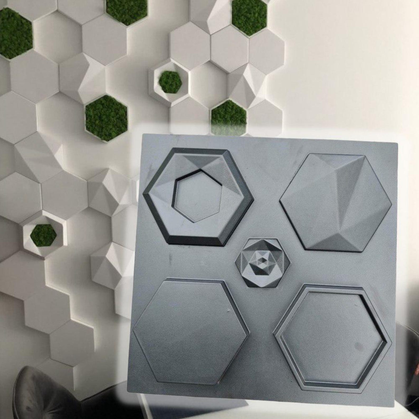 Honeycomb Moss-plastic Mold for Wall 3d Panel Plaster (gypsum) or ...