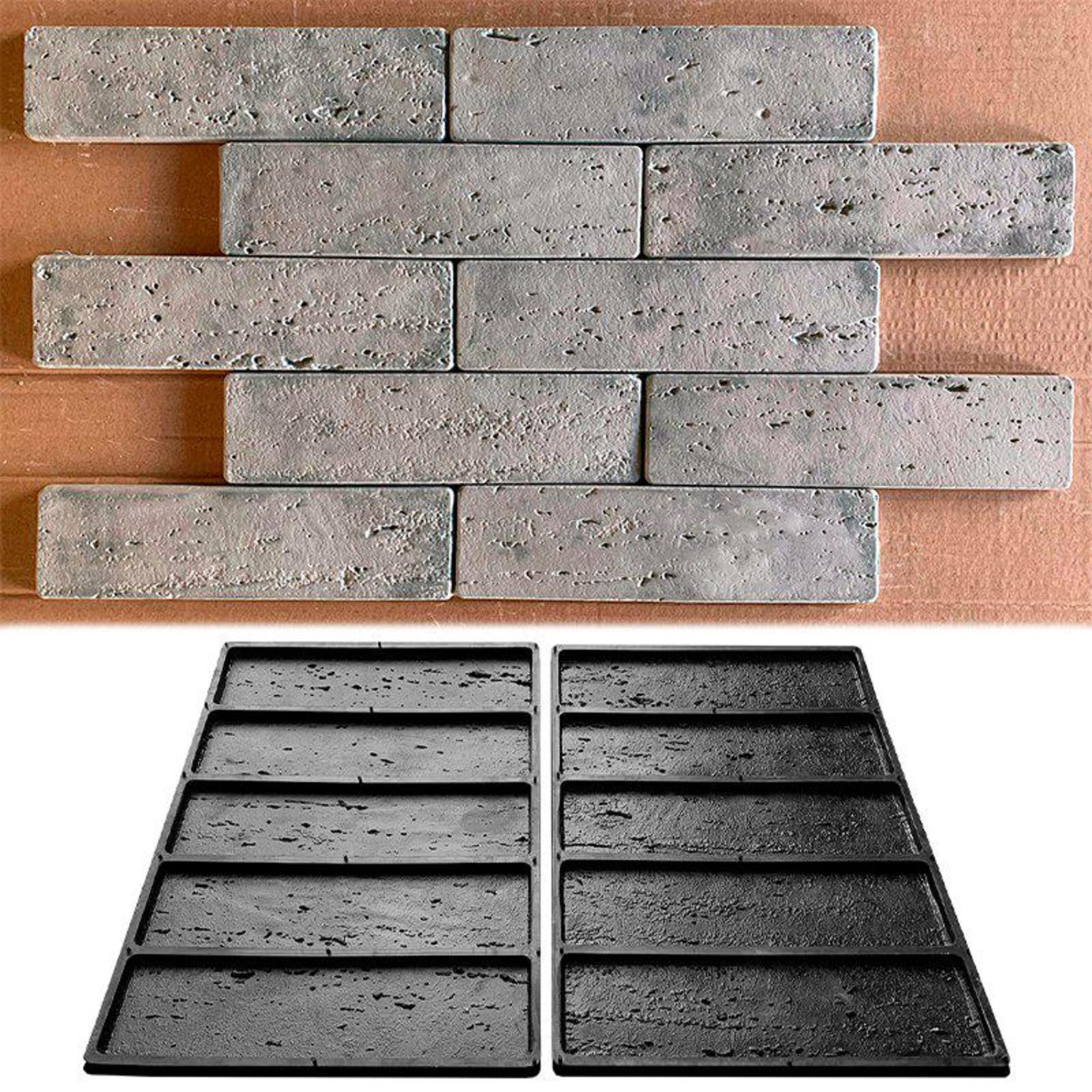 Travertine - SET 2 Rubber Molds – DIY Decorative Stone Tile Mold for ...