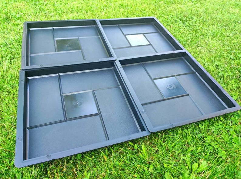Paving Slabs Mold - SET 2, 4, 6, 8, 10 Plastic Molds for Concrete ...