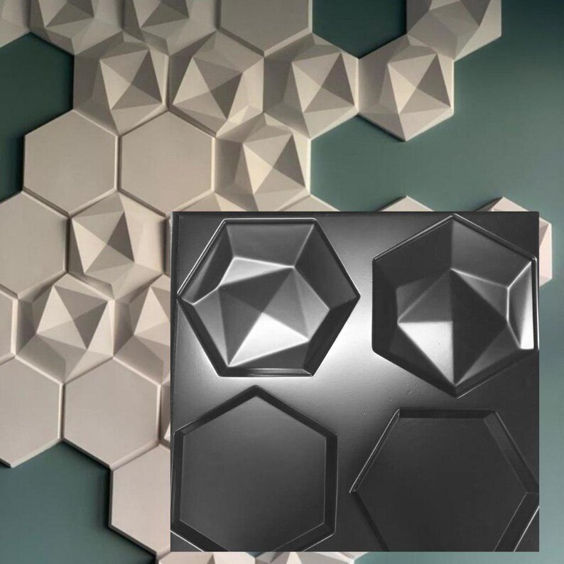 Brocken Honeycomb 3D Panel Mold for Gypsum, Plaster or Concrete Tile ...