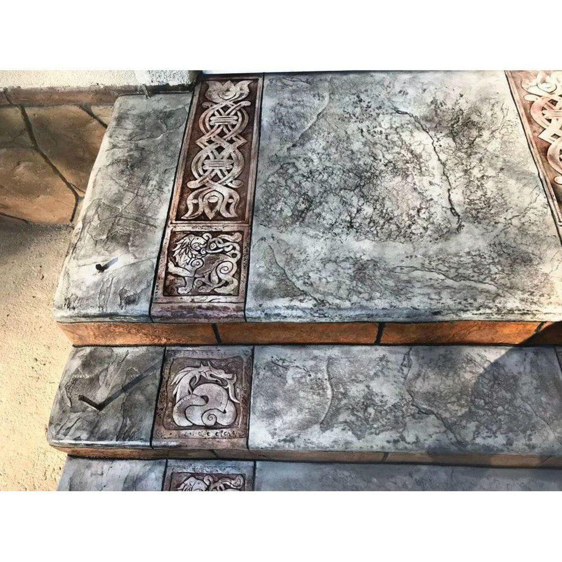 SET 2 Rubber Stamp "lion and Serpent",3d Paving Stone Pattern Vertical ...