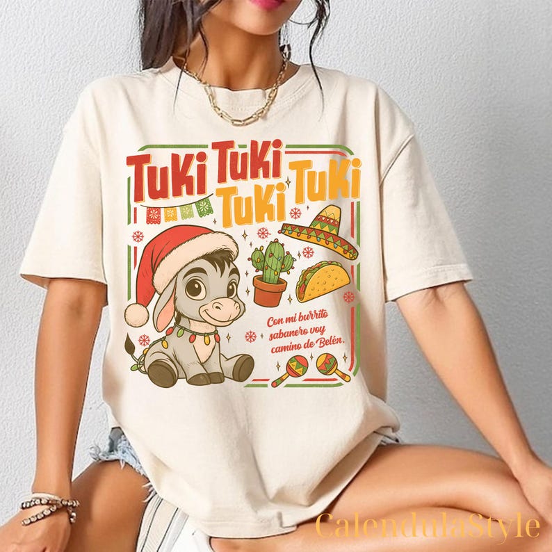Tuki Tuki Donkey Christmas, Mi Burrito Sabanero Mexican Tshirt, Feliz ...